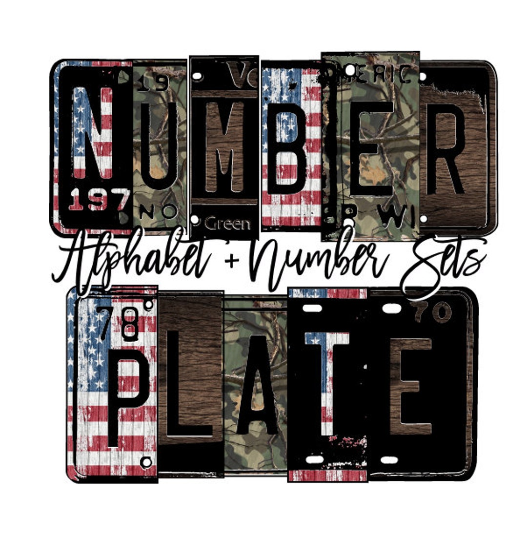 Flag Camo Number Plate Alphabet, Hunting Alphabet, Western Alphabet PNG ...