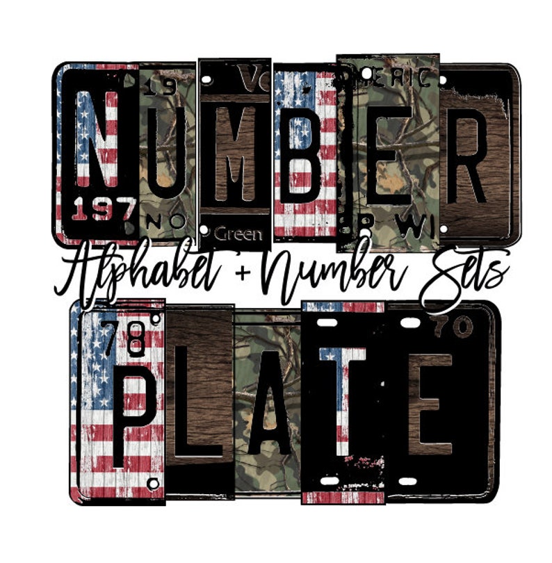 Flag Camo Number Plate Alphabet Hunting Alphabet Western - Etsy