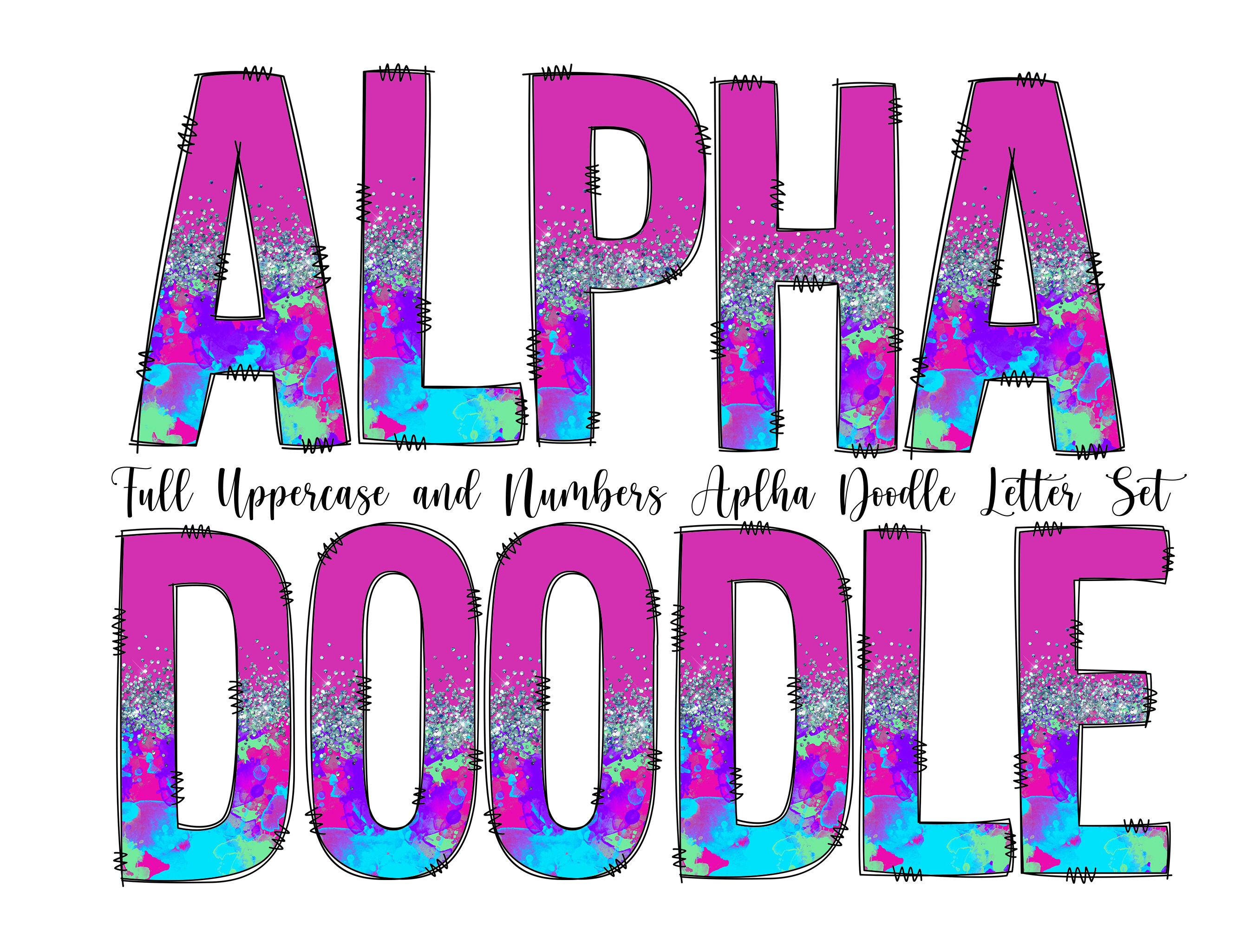 200+ MEGA BUNDLE - Doodle Letters! Uppercase & Lowercase, Entire Doodle ...