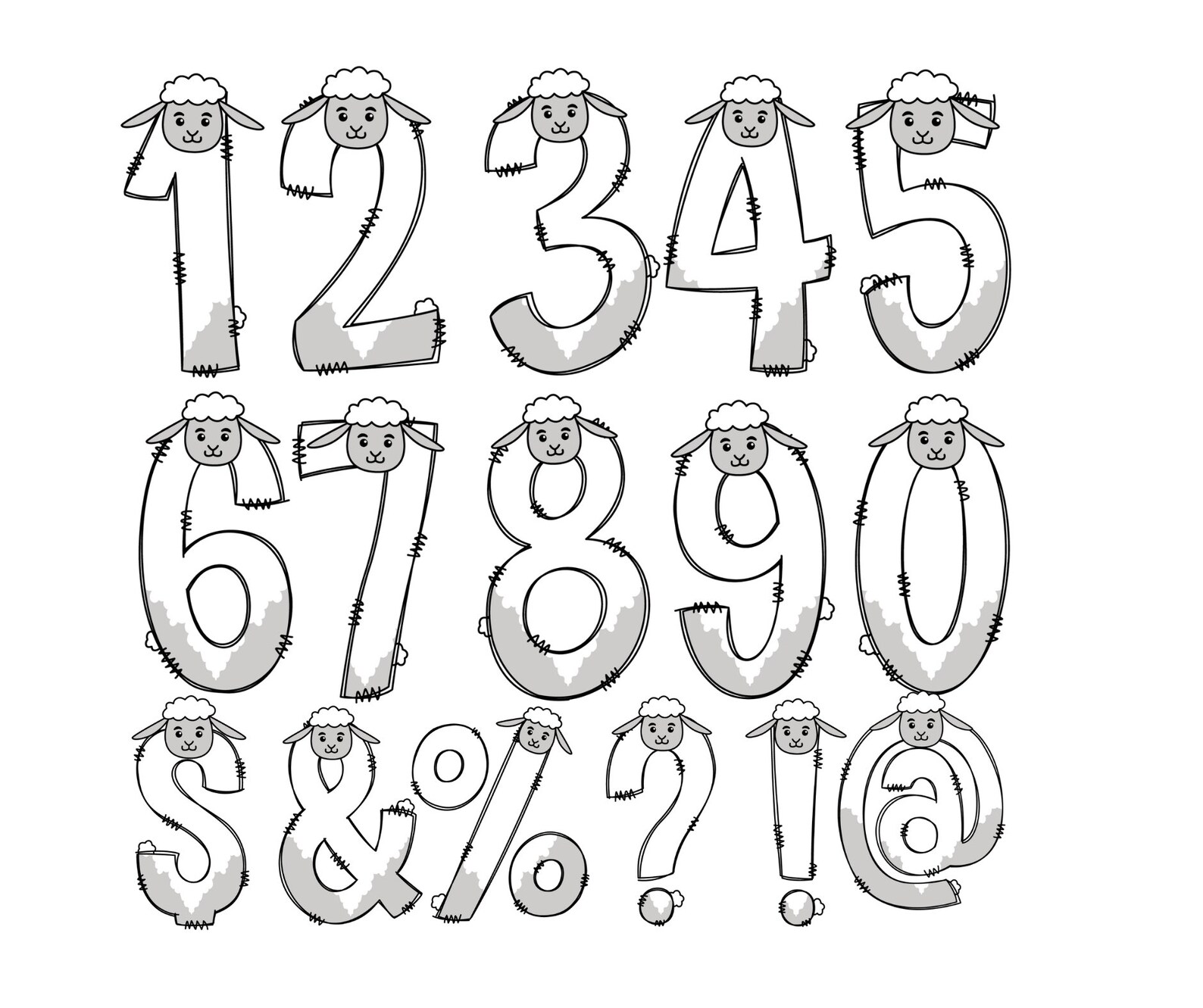 Farm Animal Doodle Letters, Horse Alphabet, Cow Alphabet PNG, Entire ...