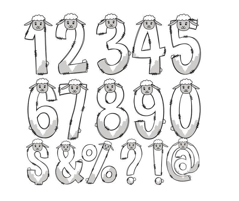 Farm Animal Doodle Letters, Horse Alphabet, Cow Alphabet PNG, Entire ...