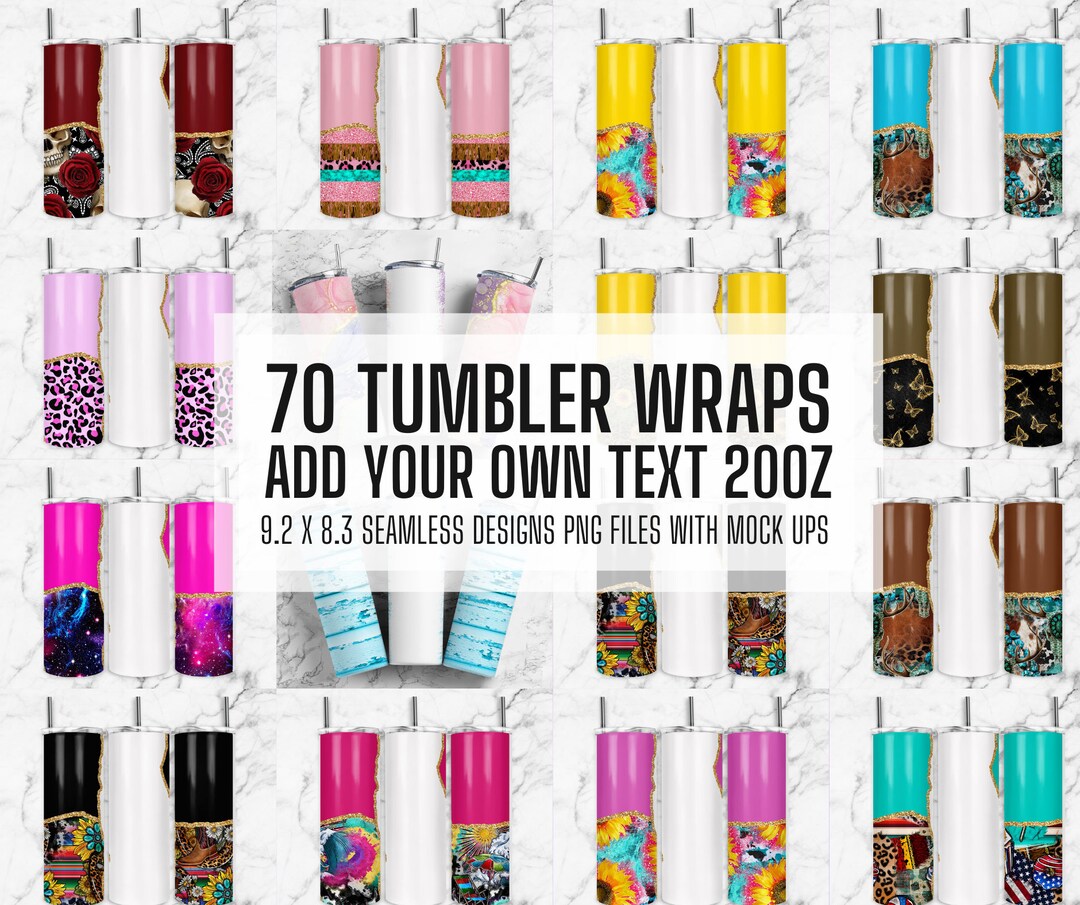 70 Tumbler Wrap PNG, Seamless Tumbler, Design Bundle, 20oz Straight ...