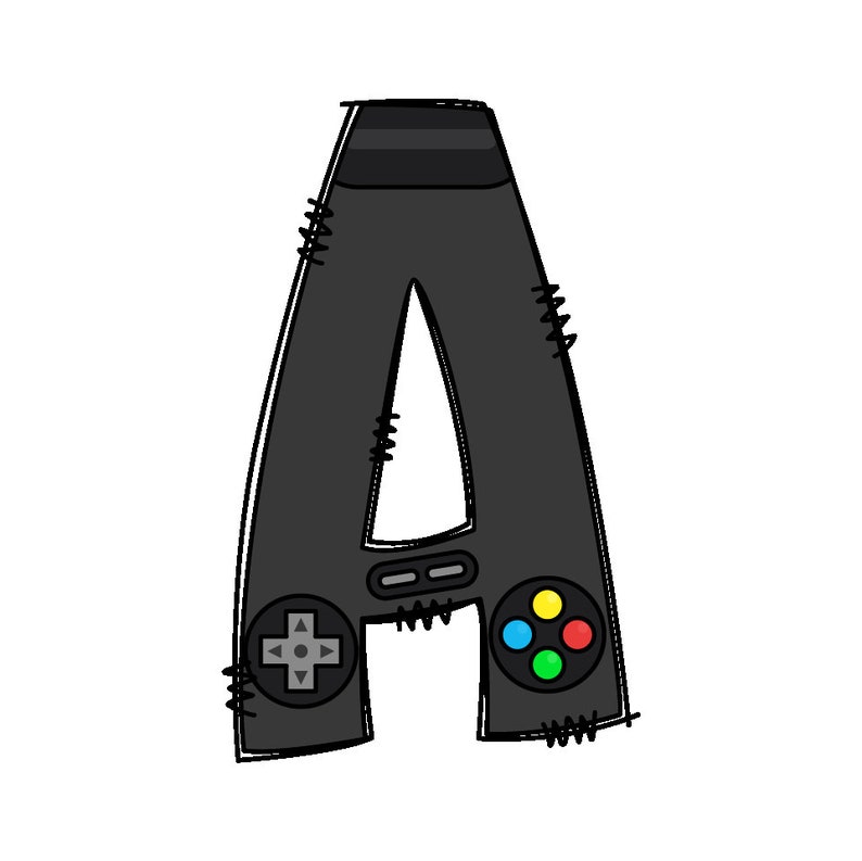 Gaming Doodle Letters Gamer Alphabet Transparent Background - Etsy UK