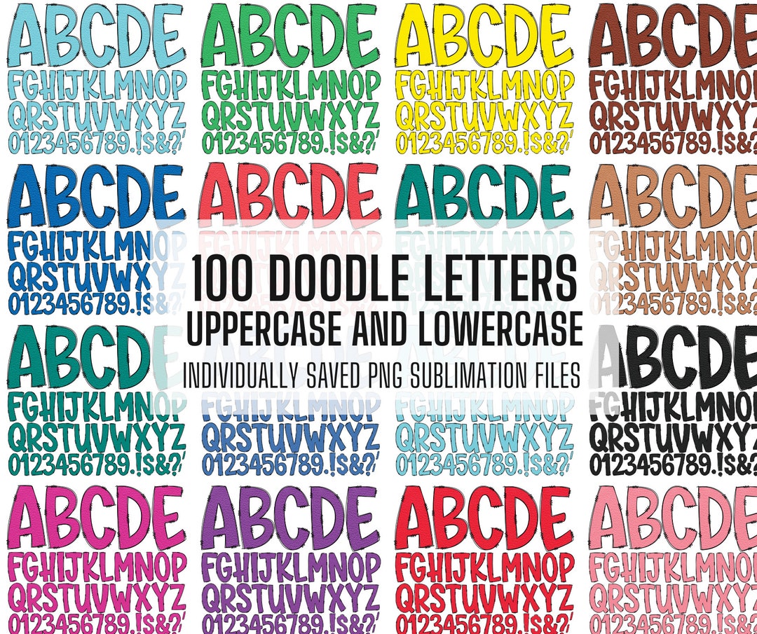 100 MEGA BUNDLE - Glitter Doodle Letters! 100 Glitter Colours Uppercase ...