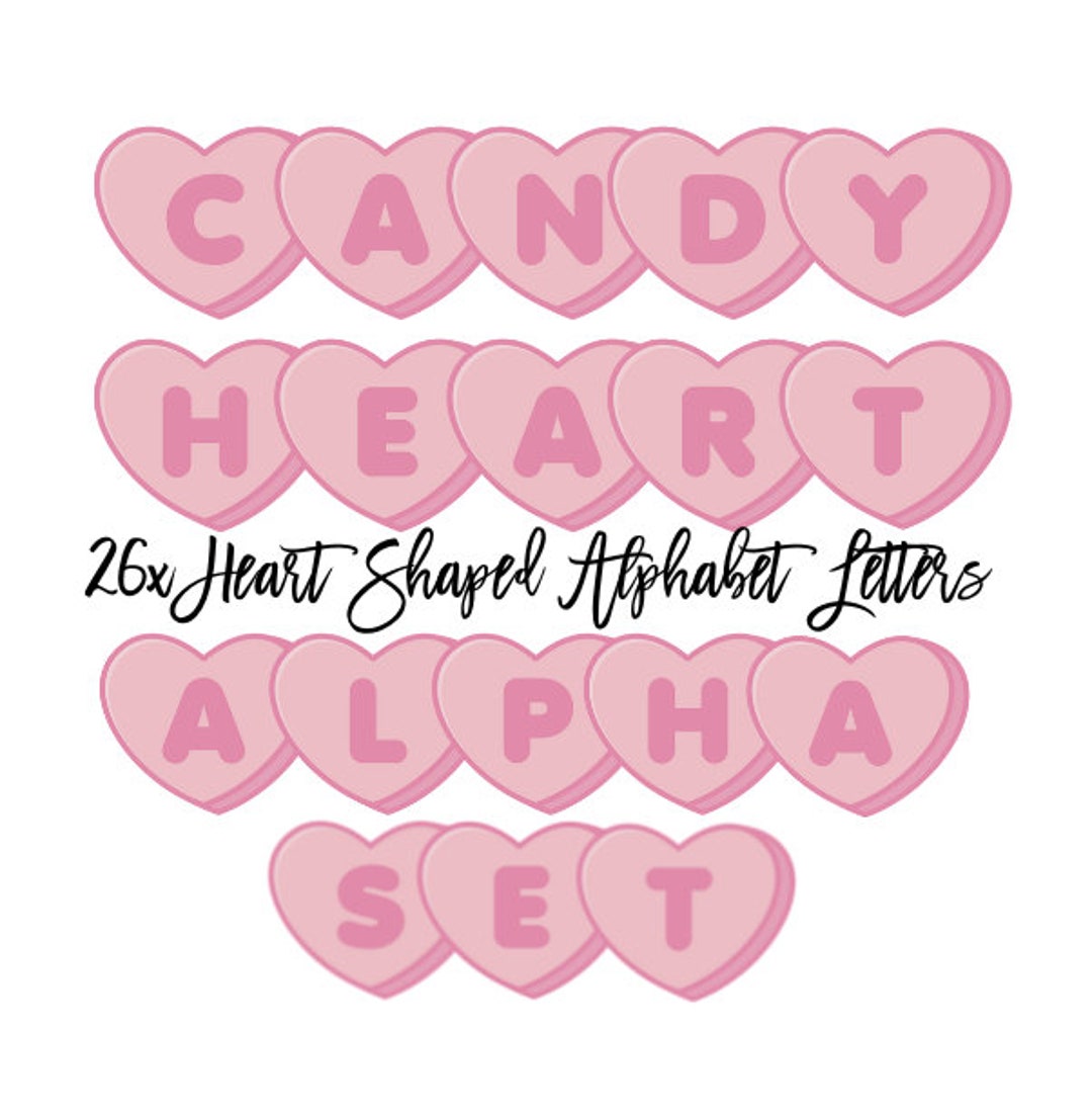 Candy Heart Alphabet Love Heart Alphabet Love Alphabet PNG - Etsy