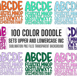 100 MEGA BUNDLE - Doodle Letters! 100 Solid Colours Uppercase ...
