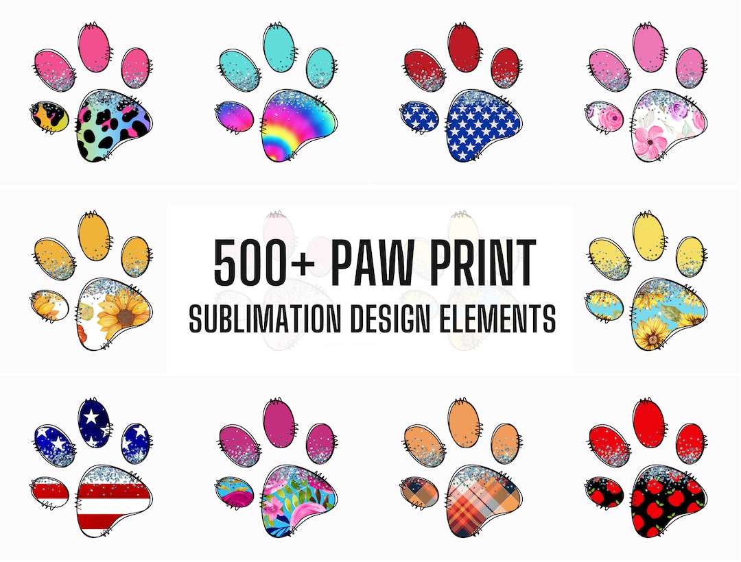 500+ Doodle Paw Print Design Elements, Commercial Use, Sublimation ...