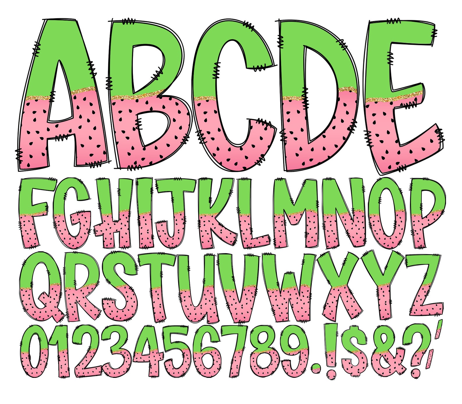 200 Doodle Letters MEGA BUNDLE Uppercase & Lowercase Entire - Etsy