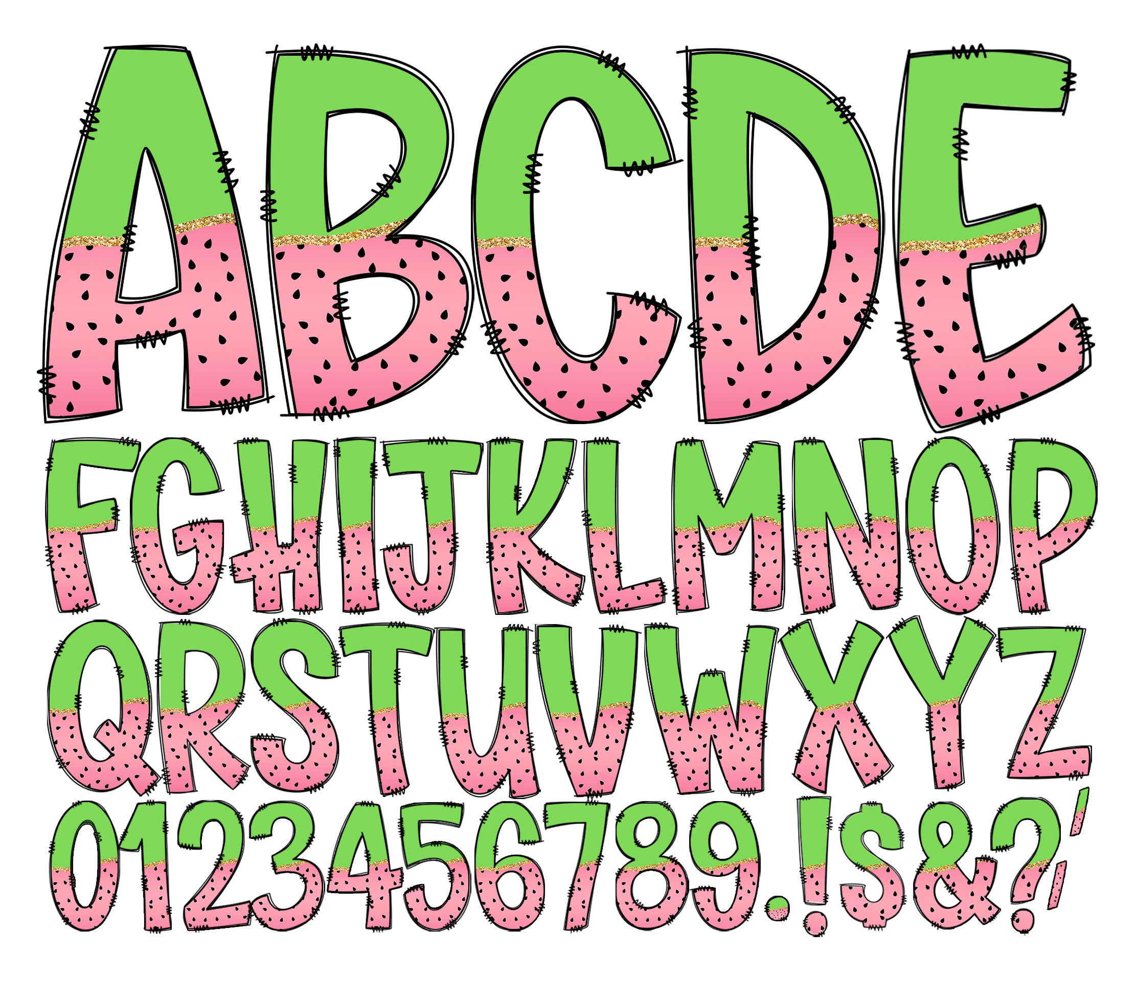 200 Doodle Letters MEGA BUNDLE Uppercase & Lowercase Entire - Etsy