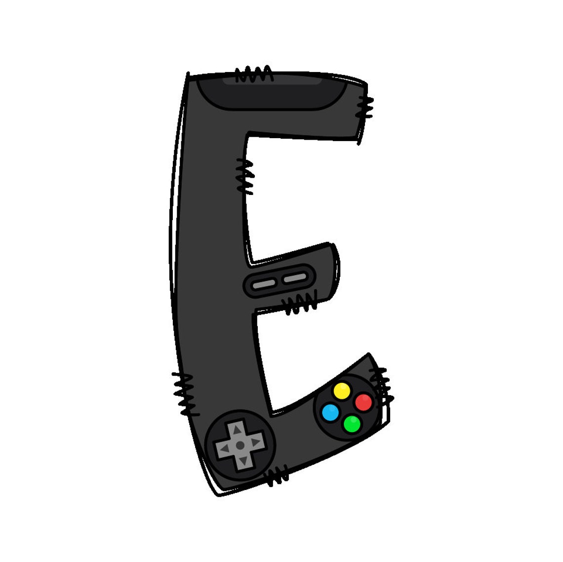 Gaming Doodle Letters Gamer Alphabet Transparent Background - Etsy