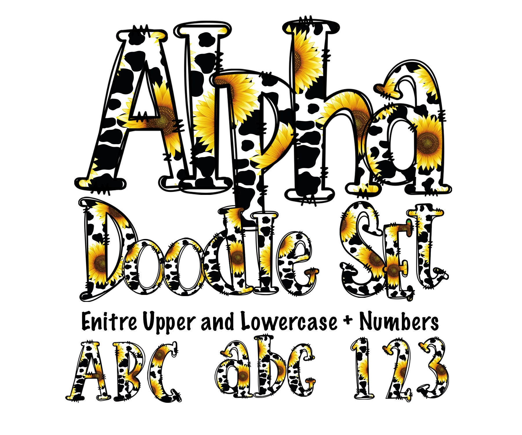 100 MEGA BUNDLE Doodle Letters Uppercase &amp; Lowercase - Etsy