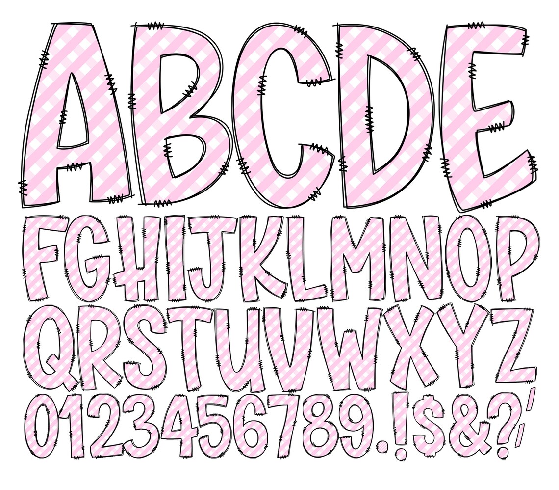 100 MEGA BUNDLE Doodle Letters 100 Gingham Colours - Etsy