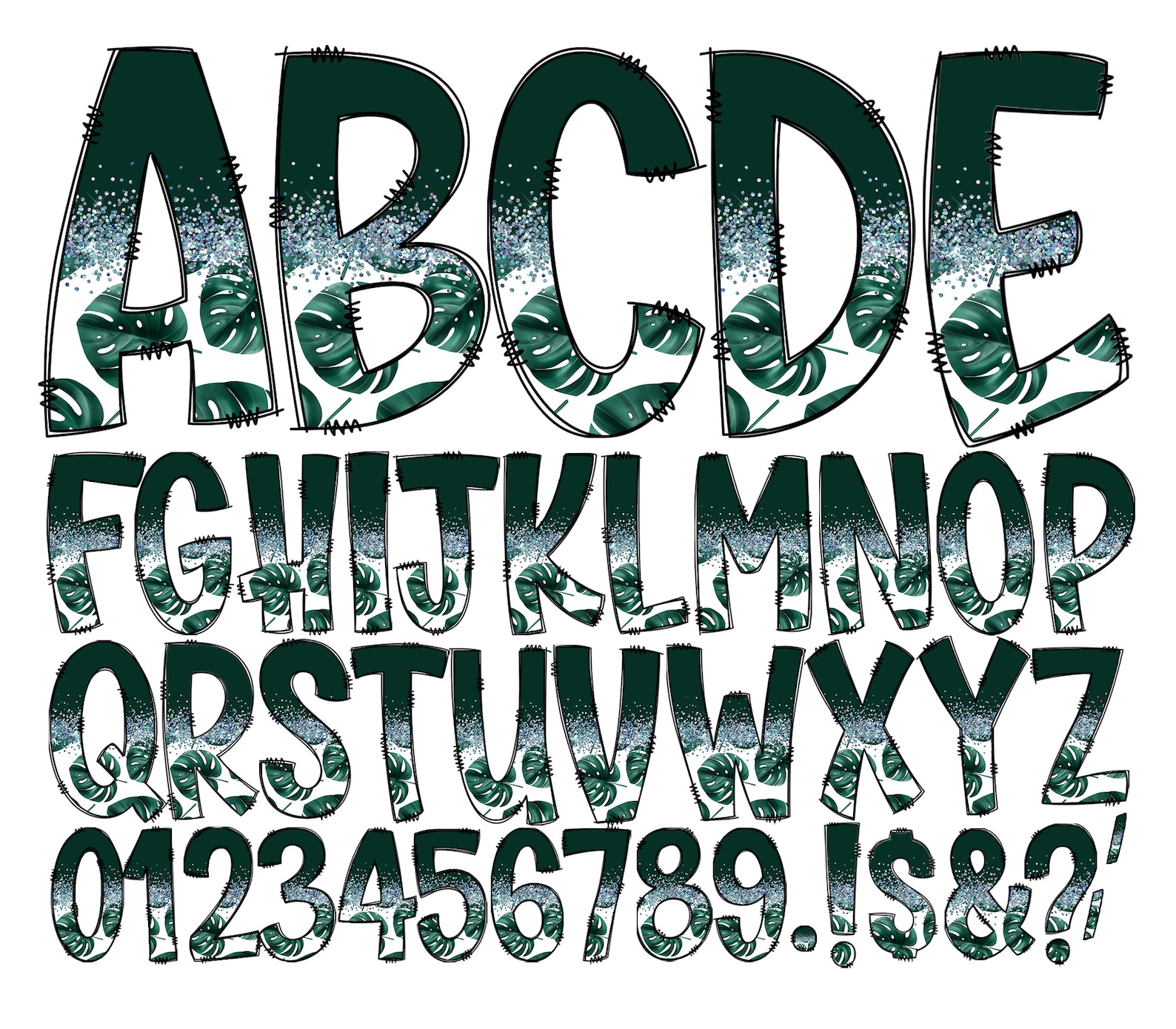 200 MEGA BUNDLE Doodle Letters Uppercase & Lowercase - Etsy