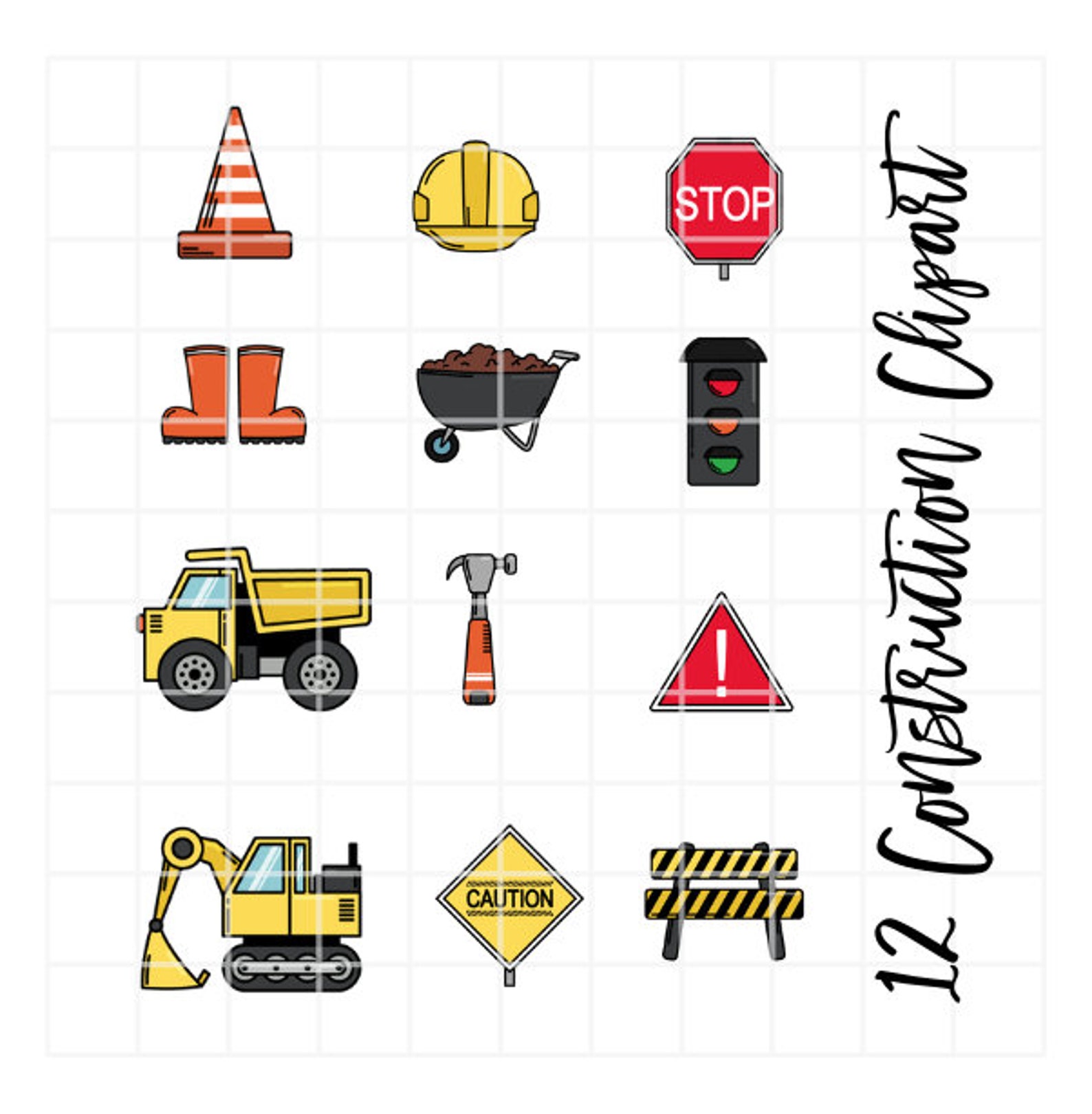 Construction Doodle Letters With Clipart Boys Truck Clipart - Etsy