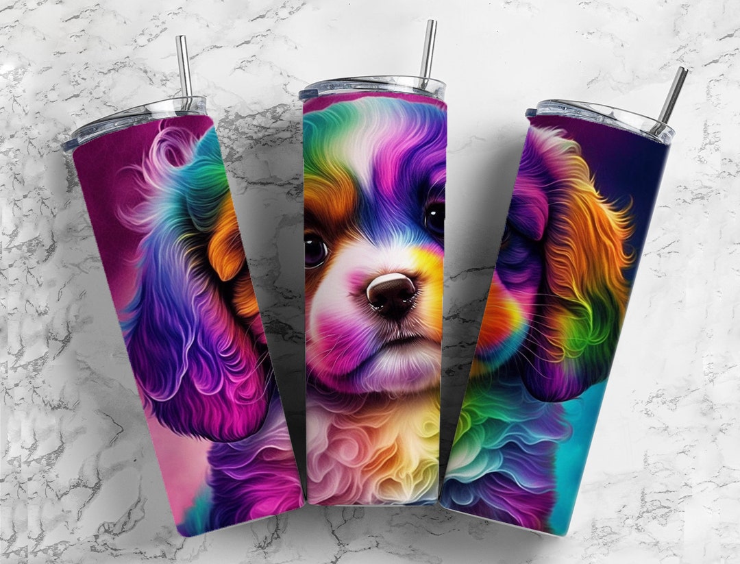 Alcohol Ink Puppy 20oz Sublimation Tumbler Designs Cute Puppy - Etsy