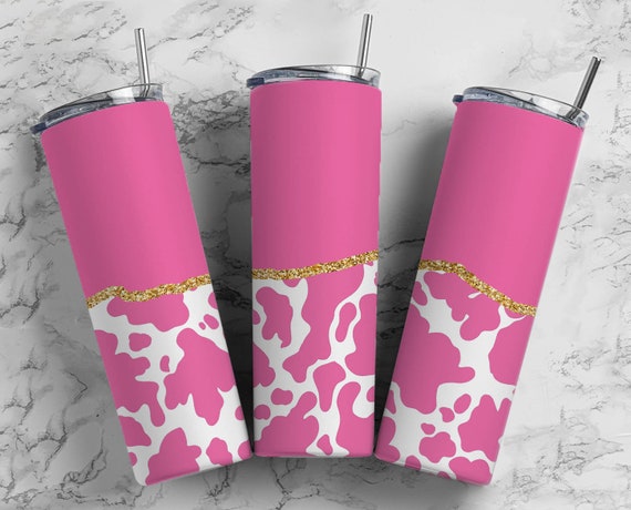 Pink Cow Print 20oz Sublimation Tumbler Designs Country - Etsy
