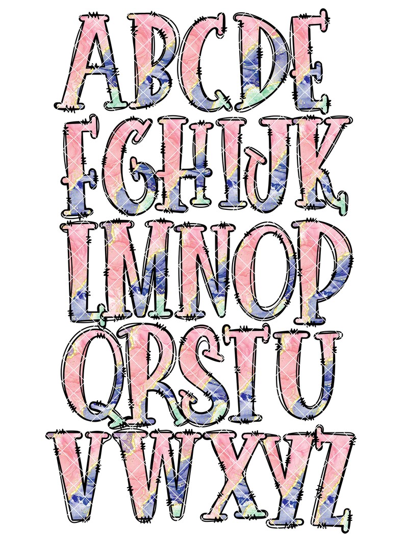 Doodle Letters PNG Doodle Letters Hand Drawn Doodle Alpha - Etsy