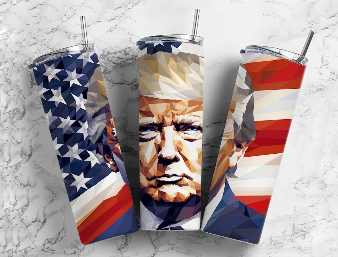 Donald Trump Portrait 20oz Sublimation Tumbler Wrap Design, American ...