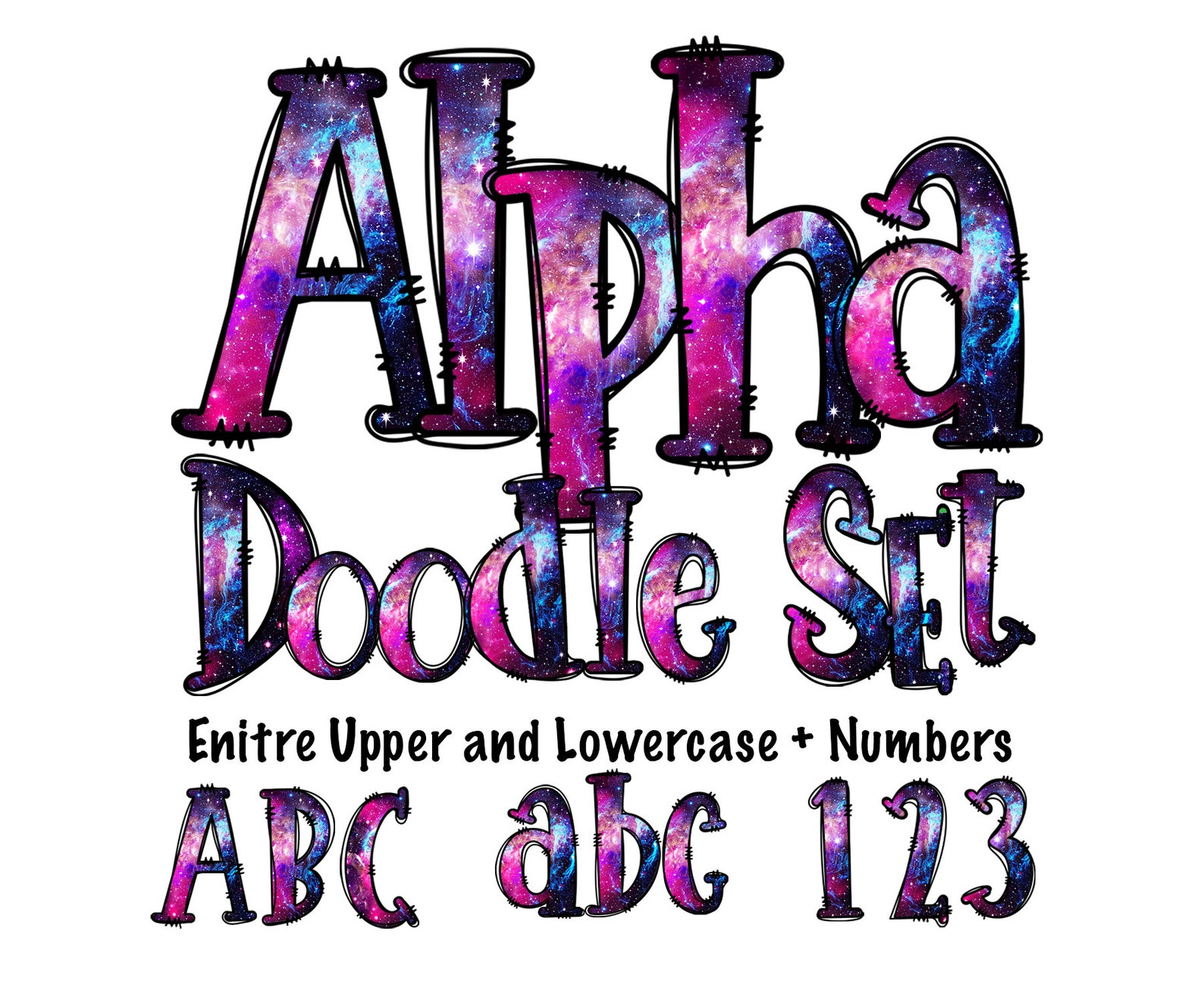 100 MEGA BUNDLE Doodle Letters Uppercase & Lowercase - Etsy