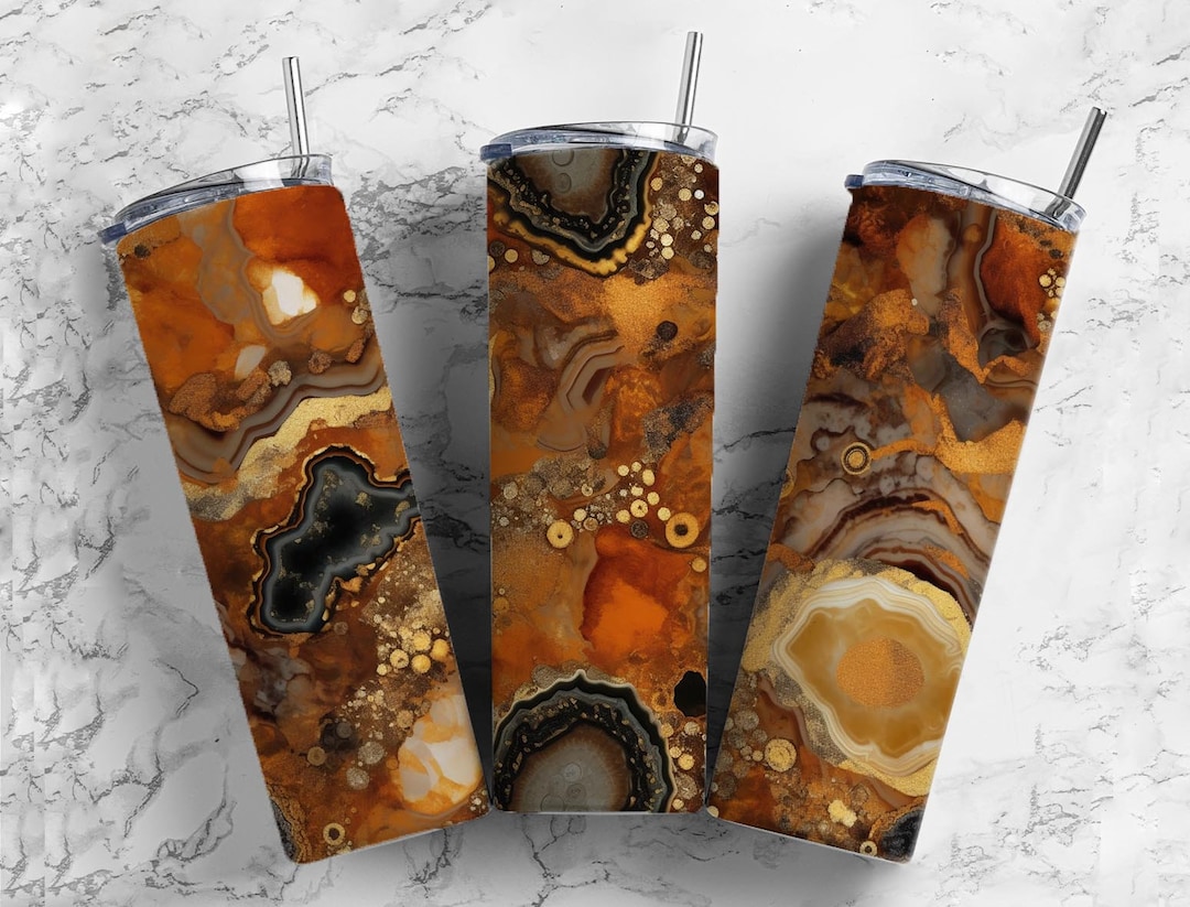 Copper Geode Stone 20oz Sublimation Tumbler Designs, Agate Marble 9.2 X ...