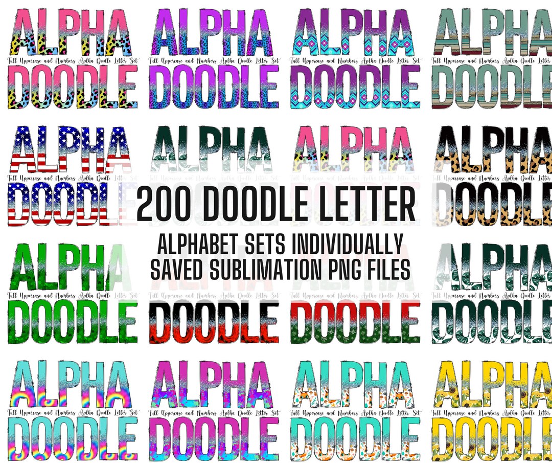 200+ MEGA BUNDLE - Doodle Letters! Uppercase & Lowercase, Entire Doodle ...
