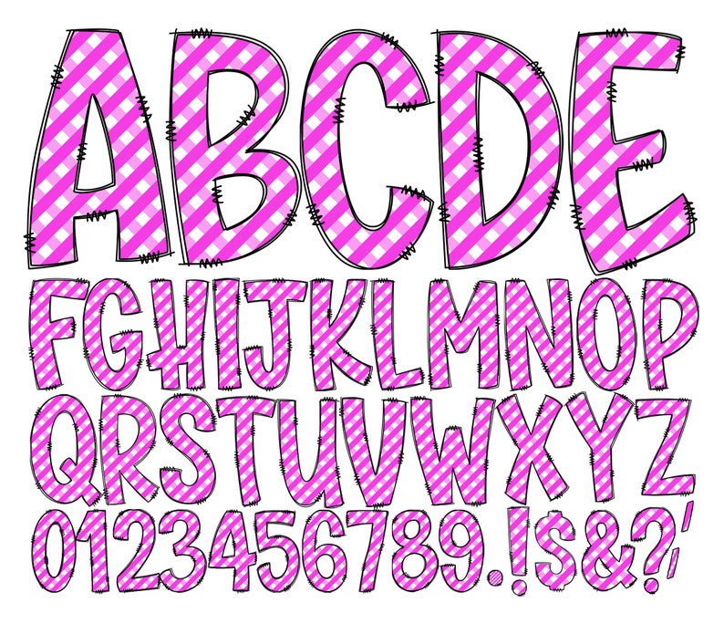 100 MEGA BUNDLE Doodle Letters 100 Gingham Colours - Etsy