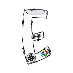 Video Game Doodle Letters, Gamer Alphabet, Gaming Alphabet PNG, Entire ...