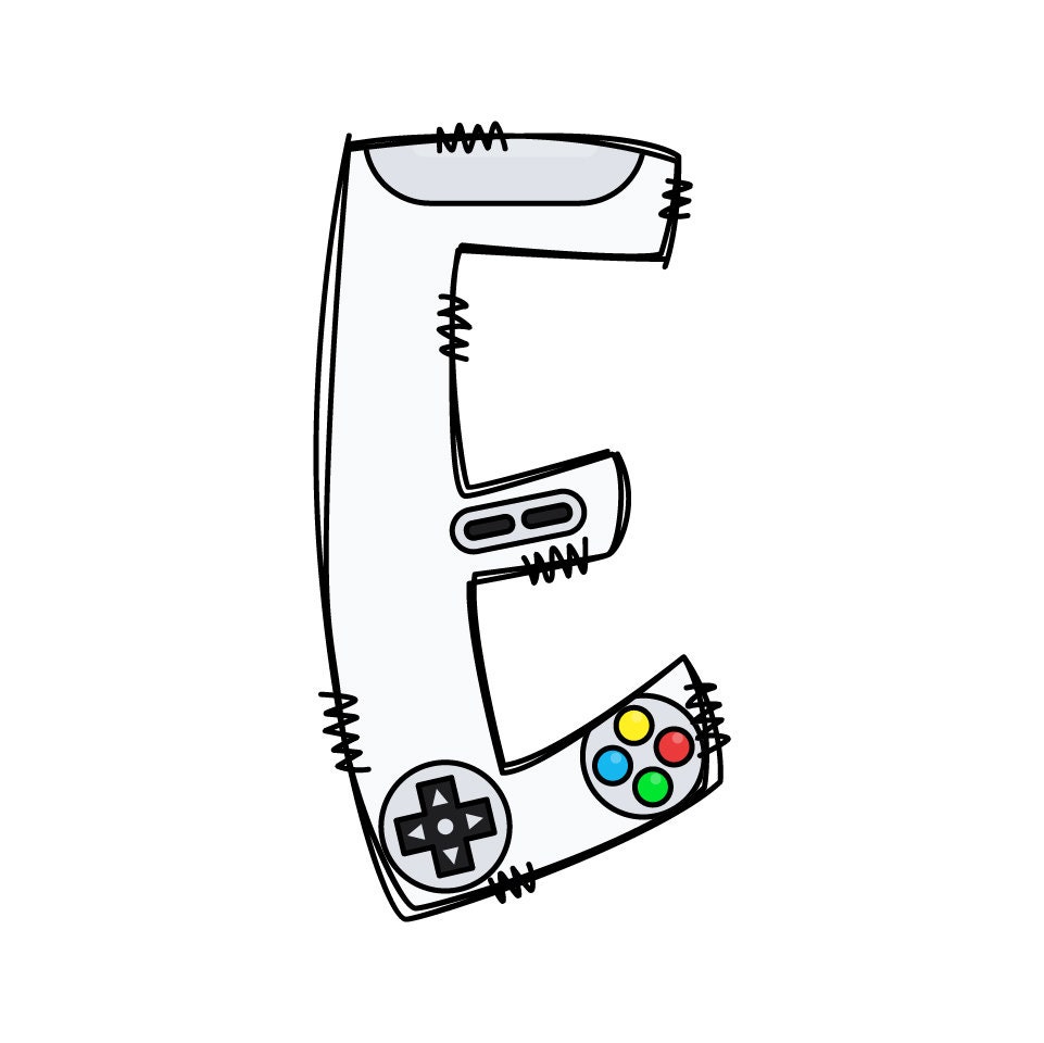 Video Game Doodle Letters Gamer Alphabet Gaming Alphabet - Etsy
