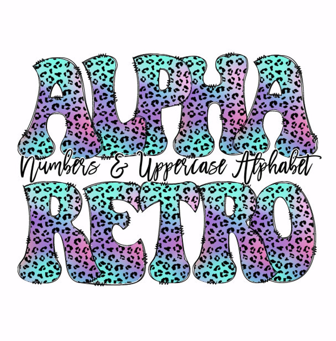 Ombre Leopard Doodle Letters,retro With Transparent Background ...