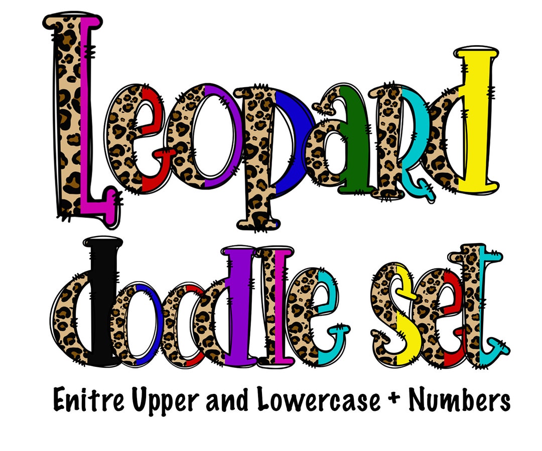 Leopard Split Doodle Letters, Leopard Half Doodle Alphabet, Entire ...