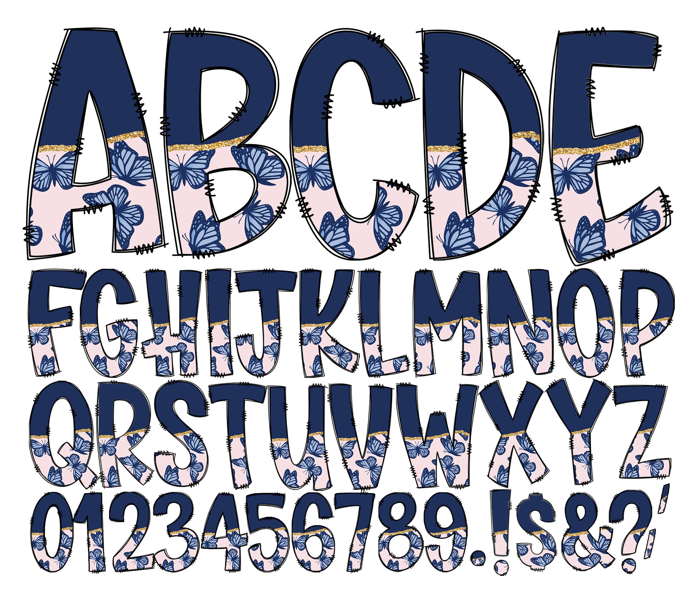 200 Doodle Letters MEGA BUNDLE Uppercase & Lowercase Entire - Etsy