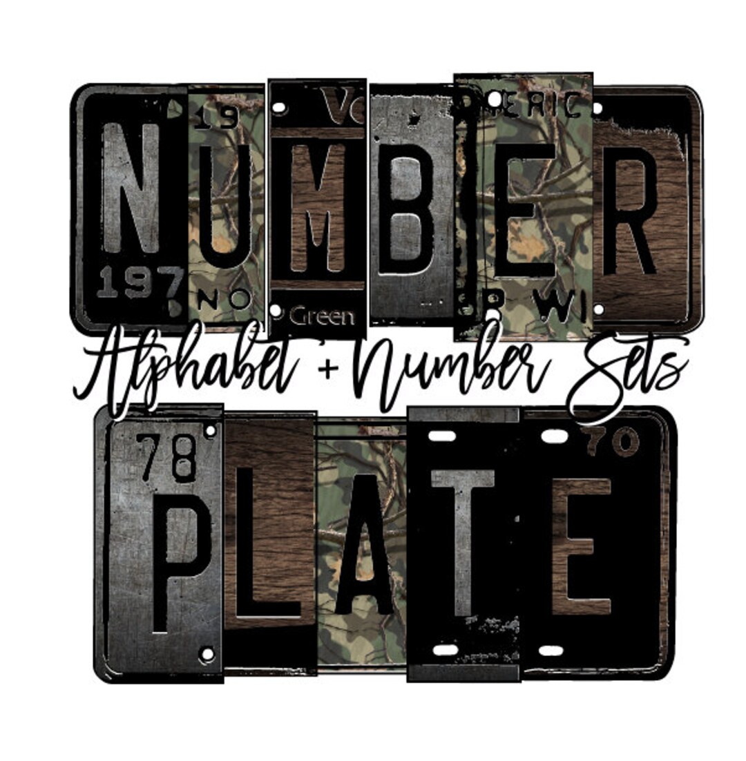 Camo Number Plate Alphabet, Woodgrain Alphabet, Steel Alphabet PNG ...