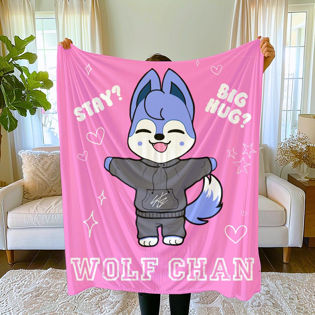Skzoo Wolf Chan Blanket, Soft Microfiber Throw for Skz Fans, Kpop ...