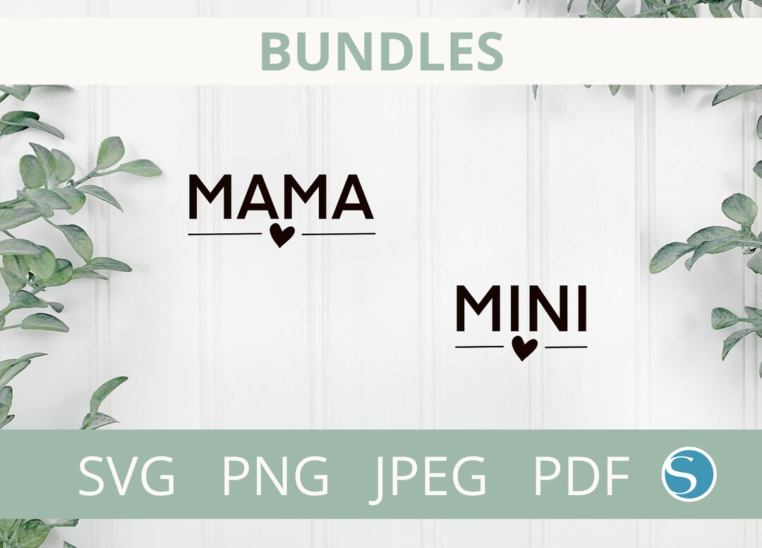 Plotterdatei 'Mama und Mini mit Herz und Strich', zum Sofort-Download für Hobbyplotter - Etsy.de