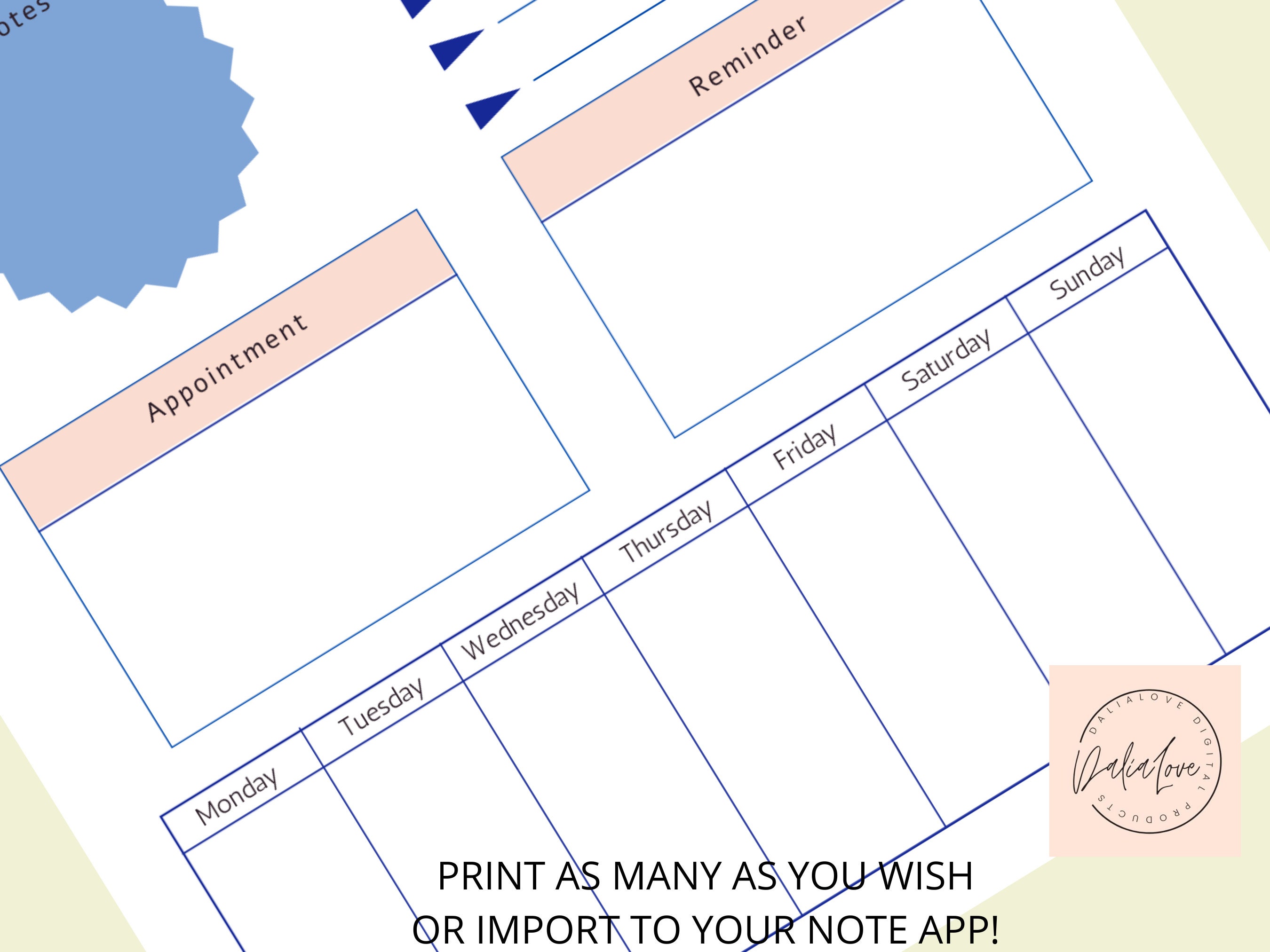 Weekly Planner, Task Organizer, Productivity Journal, Minimalist Diary ...