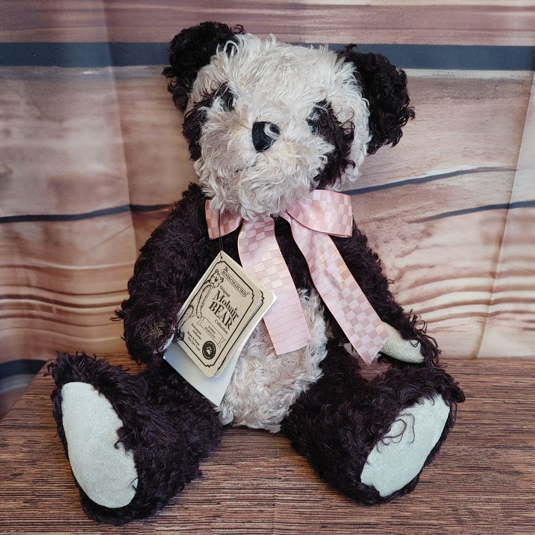 Vtg the Boyd's Collection Mohair Bear Black/white Sitting Collectible ...