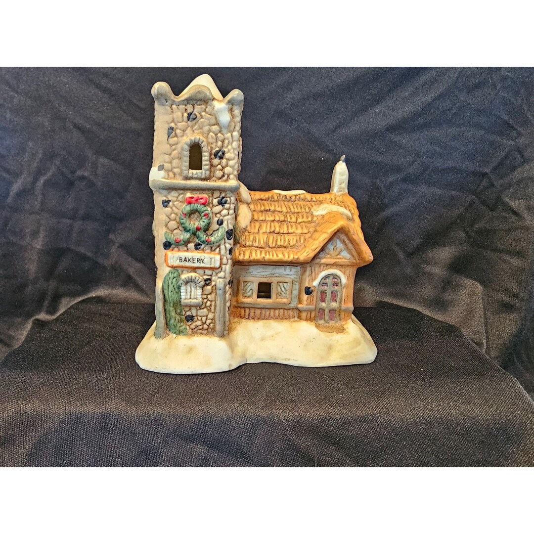 Vintage Handpainted Ceramic Bakery Christmas House Statue Decoration - Etsy