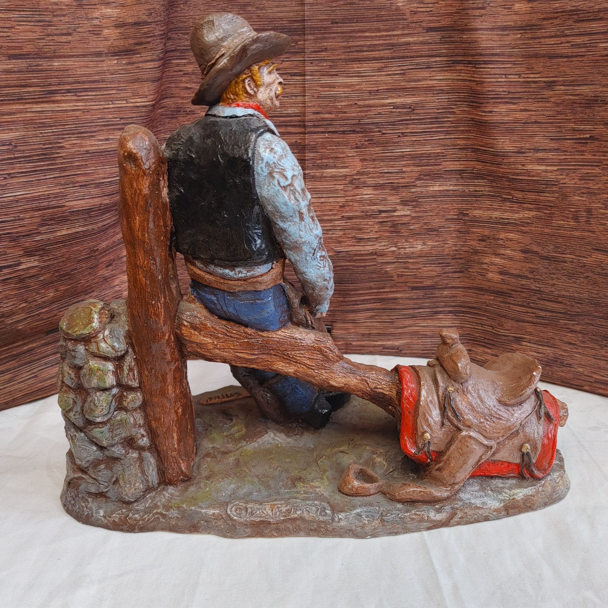 Billy Burns Cowboy Just Sittin' 1978 Statuette - Etsy