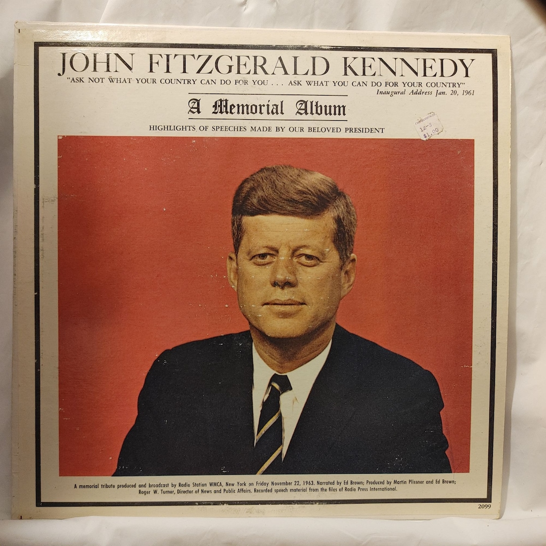 Vintage 1963 John F Kennedy - A Memorial Album 12" 33RPM LP Vinyl ...