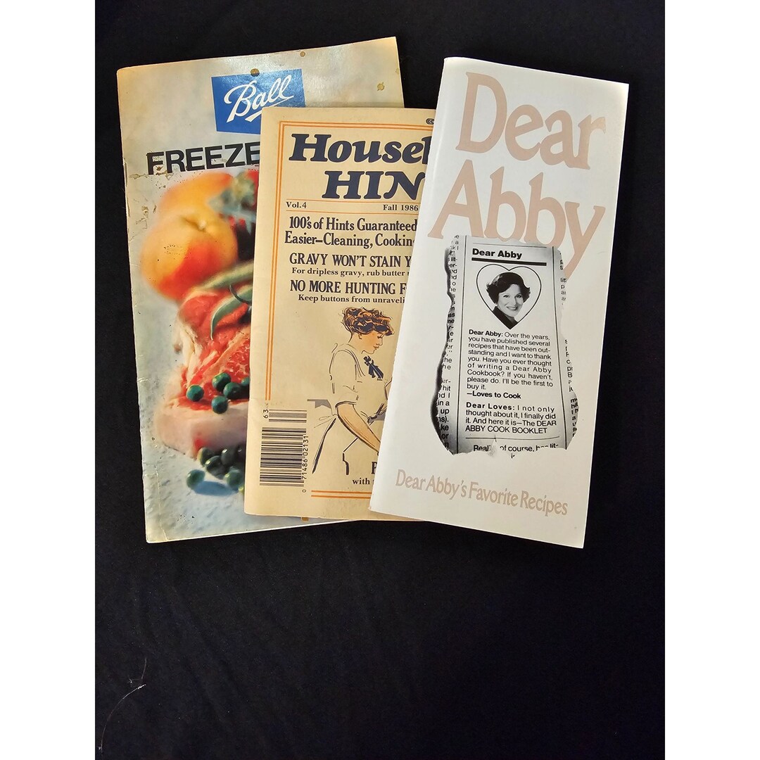 Vintage 3pc Cooking Houseware Books Dear Abby/ball Freezer Book ...