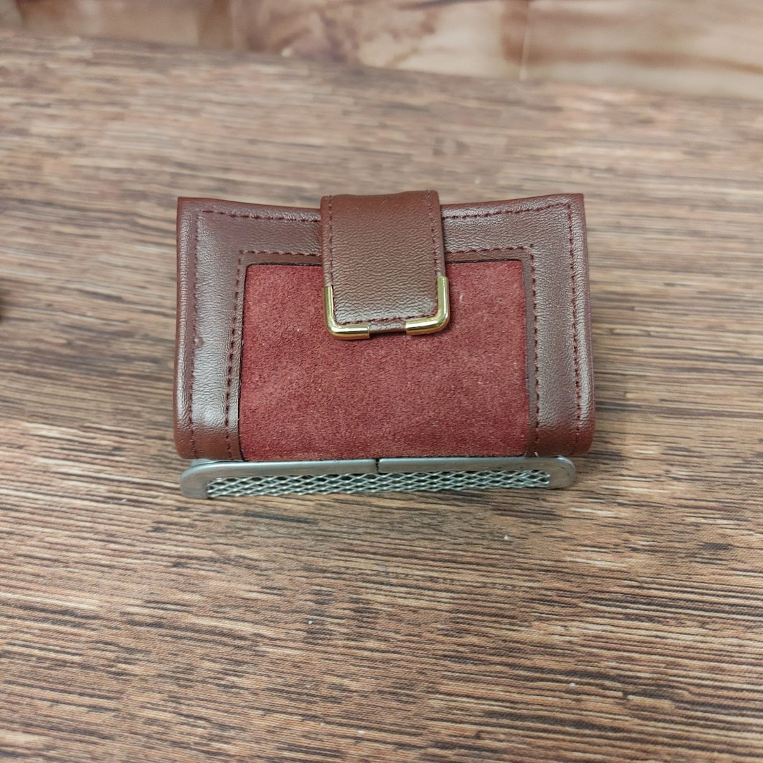 Vintage Avon Suede/leather Keycase Bi-fold Wallet Red - Etsy