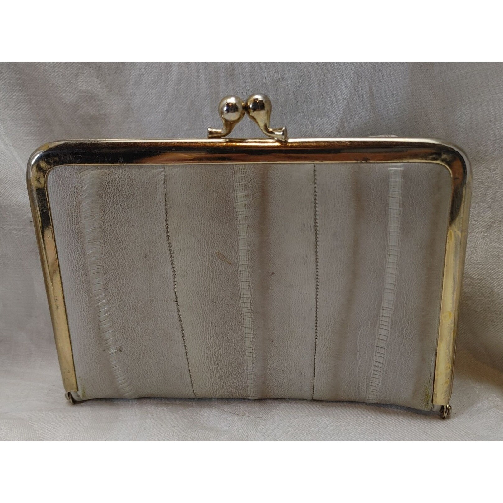Leather of the Sea Vintage Eel Skin Clutch Purse With Vanity Mirror - Etsy