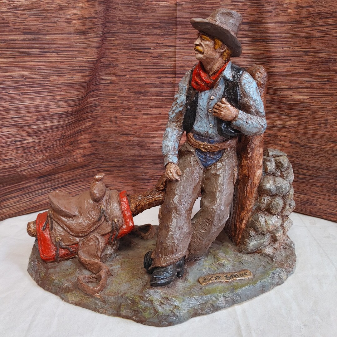 Billy Burns Cowboy Just Sittin' 1978 Statuette - Etsy