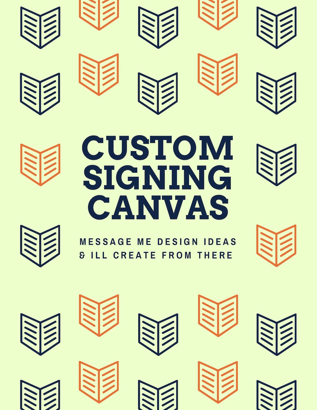 Bookshelf Custom Signing Canvas Made to Order for Your Upcoming Event ...