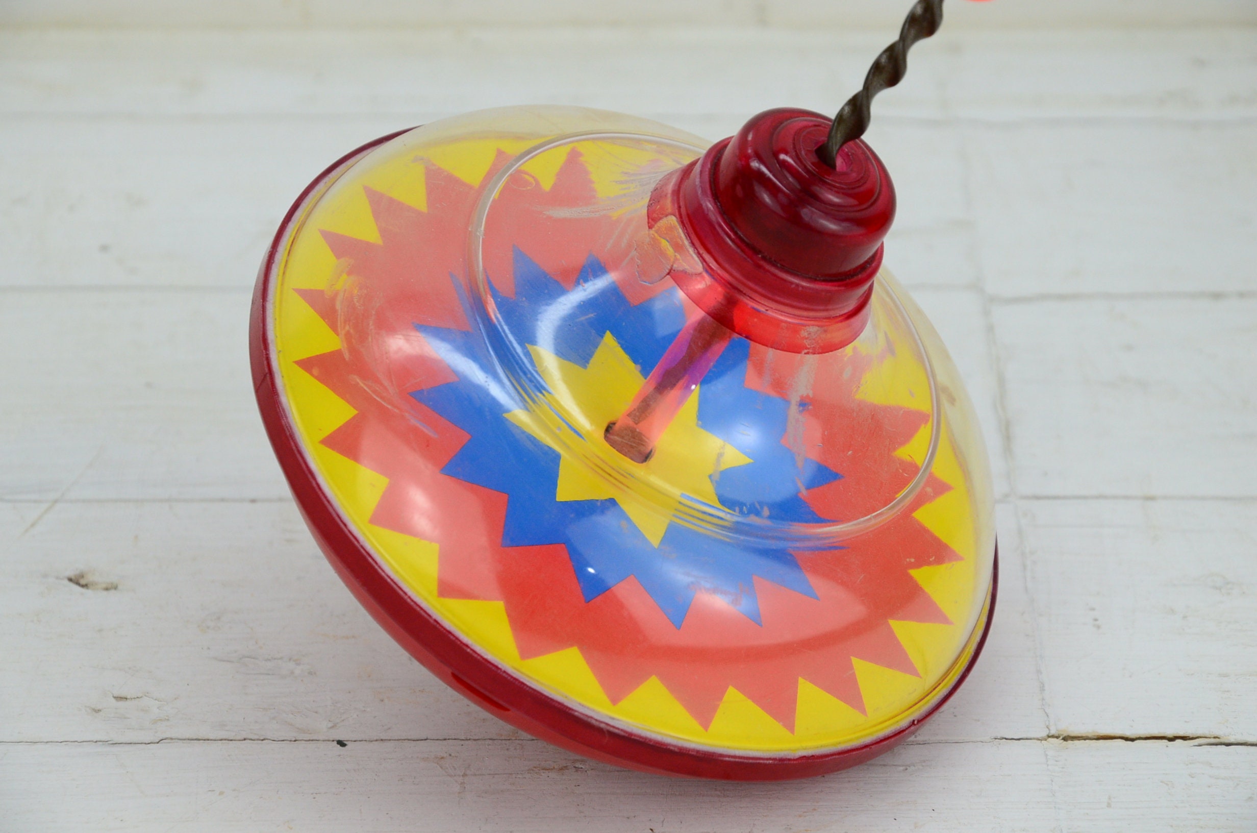 Vintage Plastic Whipping Top Old Spinning Top Vintage Toy Old Whipping ...