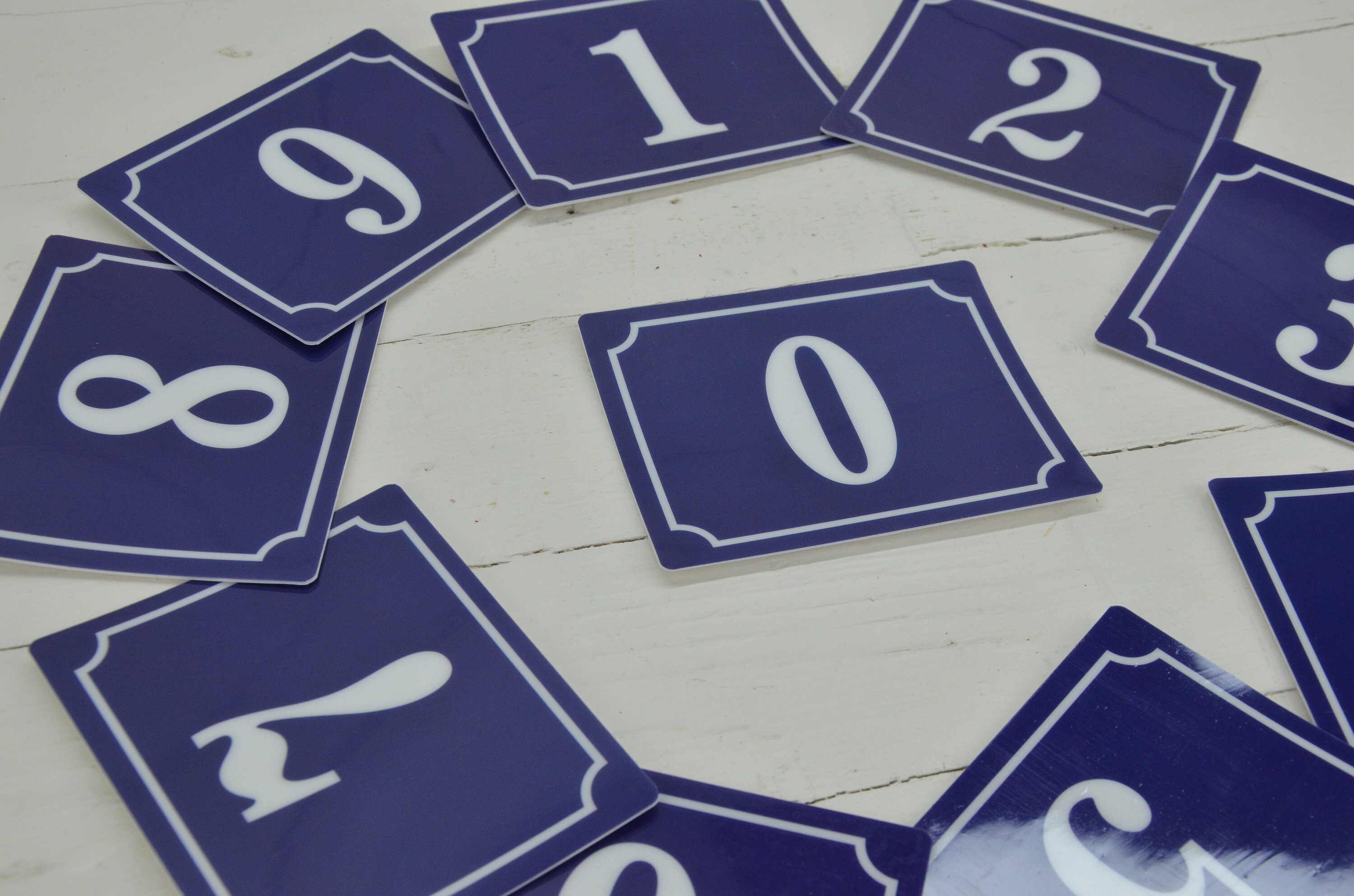 Vintage Set French Blue House Numbers - Door Numbers 0-9 Self- Adhesive ...