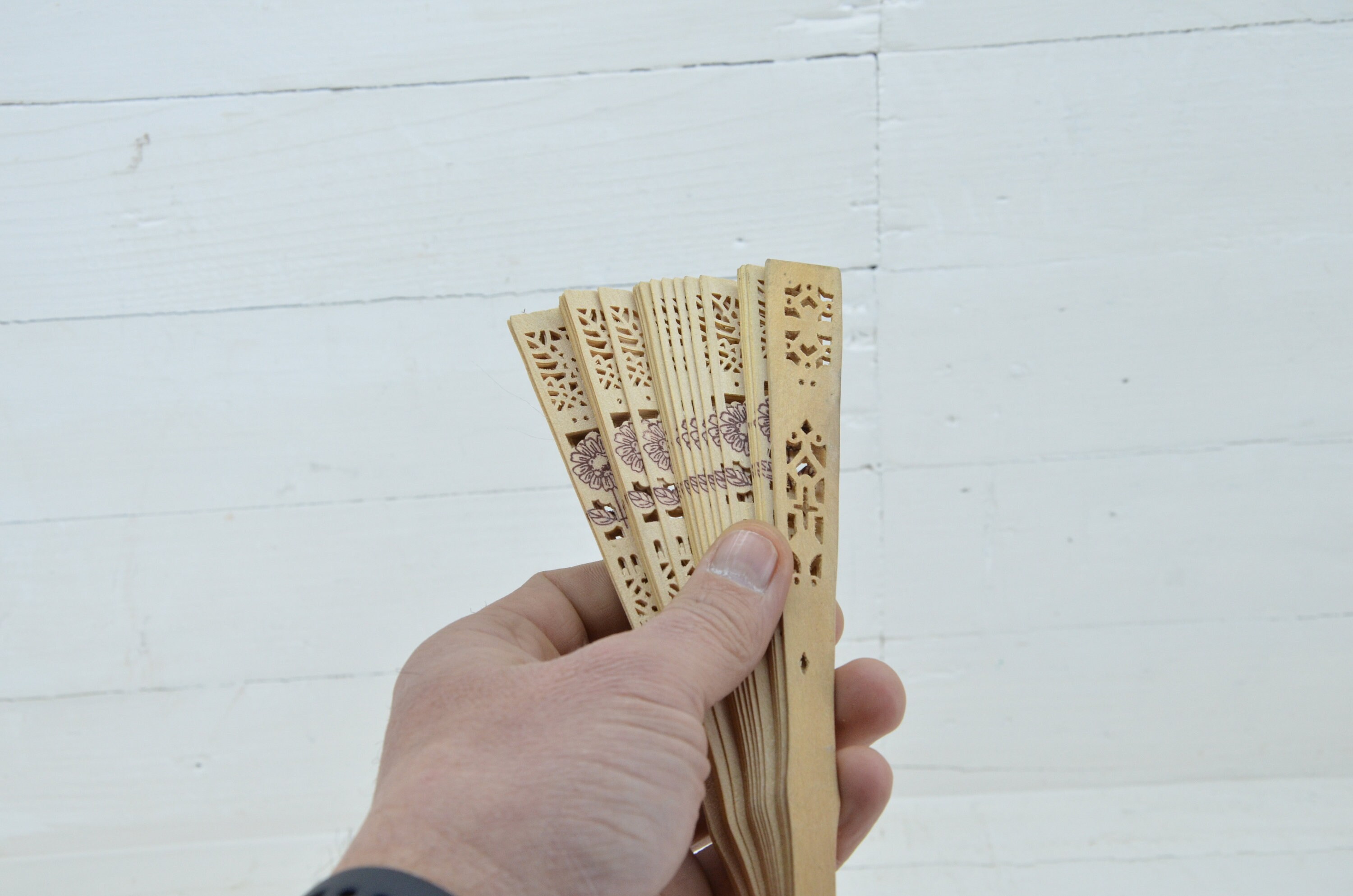 Vintage Wooden Fan - Wooden Hand Fan - Handmade Wooden Fan - Folding ...
