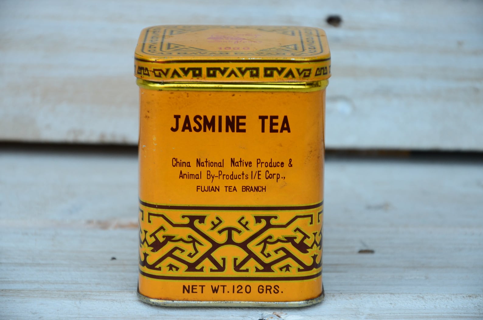 China Metal Tea Box and Jasmine Tea Old Tin Tea Box Jasmine Tea Vintage ...