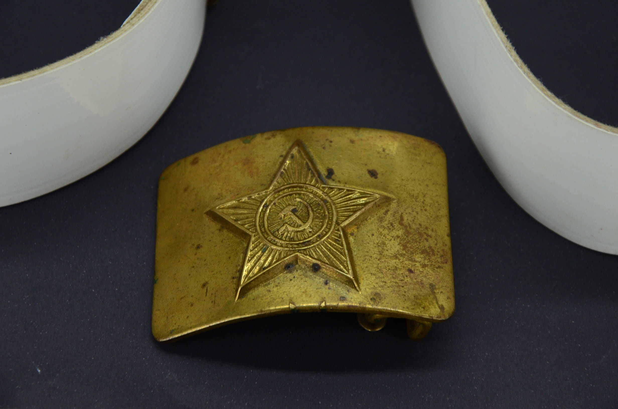 Old White Parade Officer's Belt Vintage Parade Belt Bulgarian Officer's ...