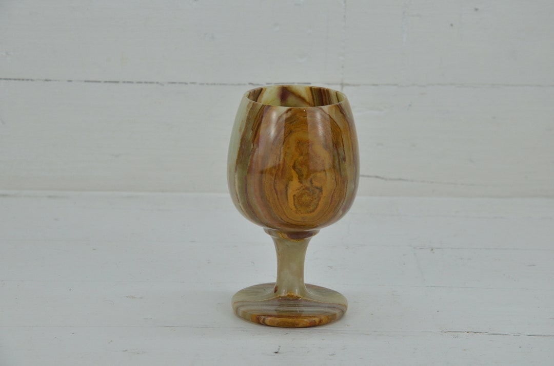 Vintage Wine Onyx Cup - Old Onyx Cup - Brown Marble Cup - Onyx Wine Cup ...